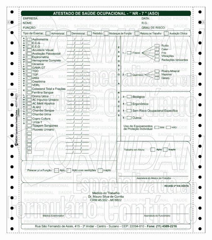Atestado de Saúde Ocupacional – Formidan Formulários Contínuos