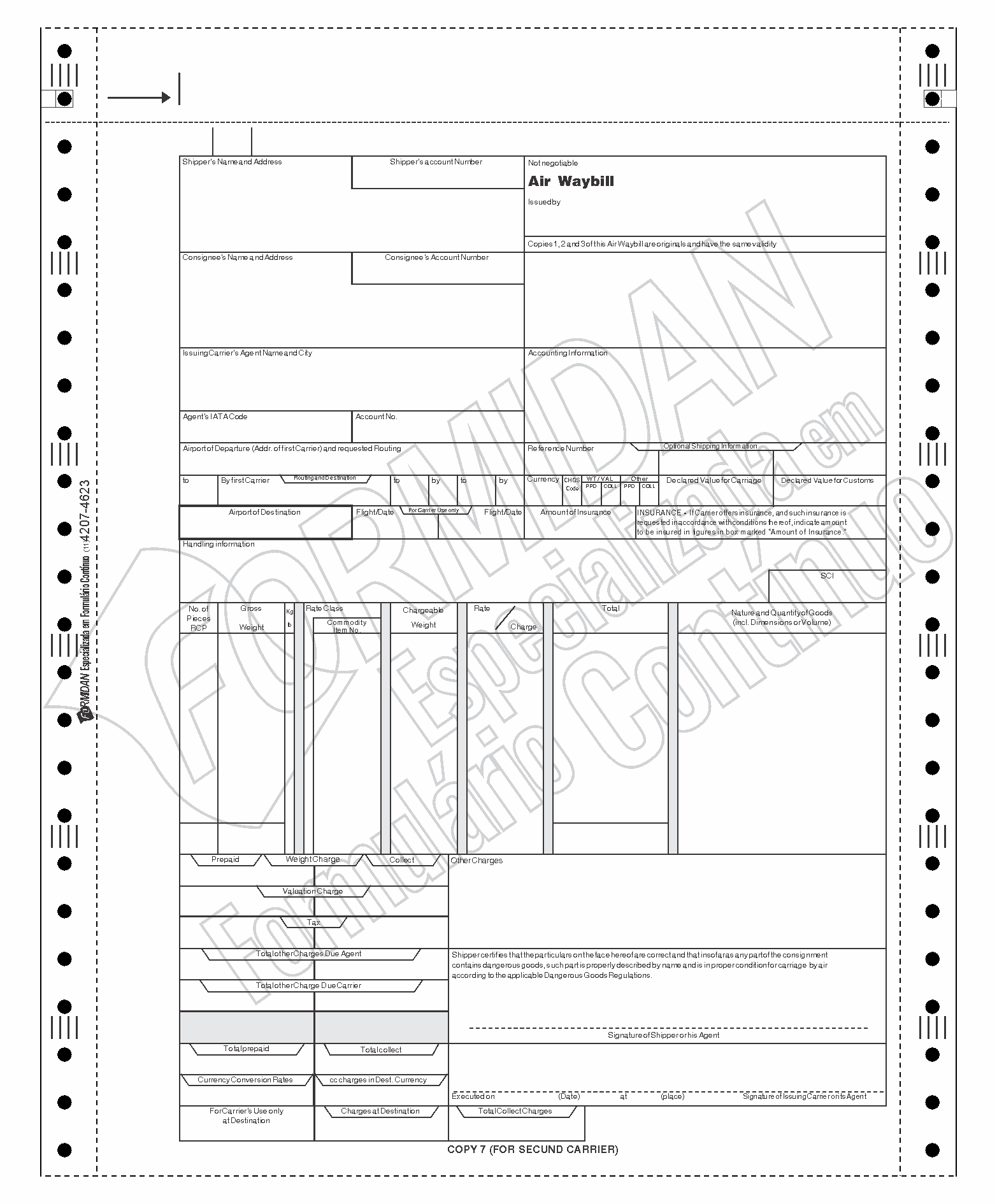 AWB – Conhecimento de Transporte Aéreo – Formidan Formulários Contínuos