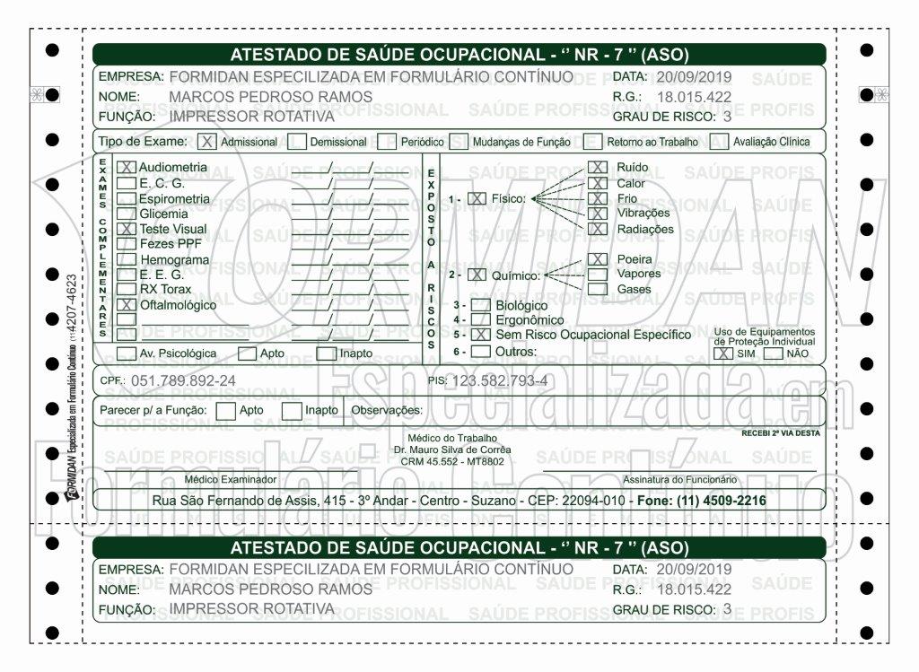 Atestado de Saúde Ocupacional – Formidan Formulários Contínuos
